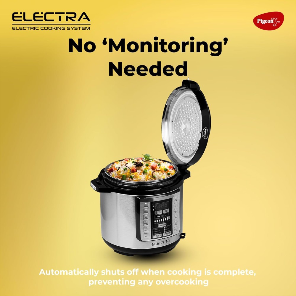Pigeon Electra Electric Pressure Cooking System with 18 Pre-Set Menus ...