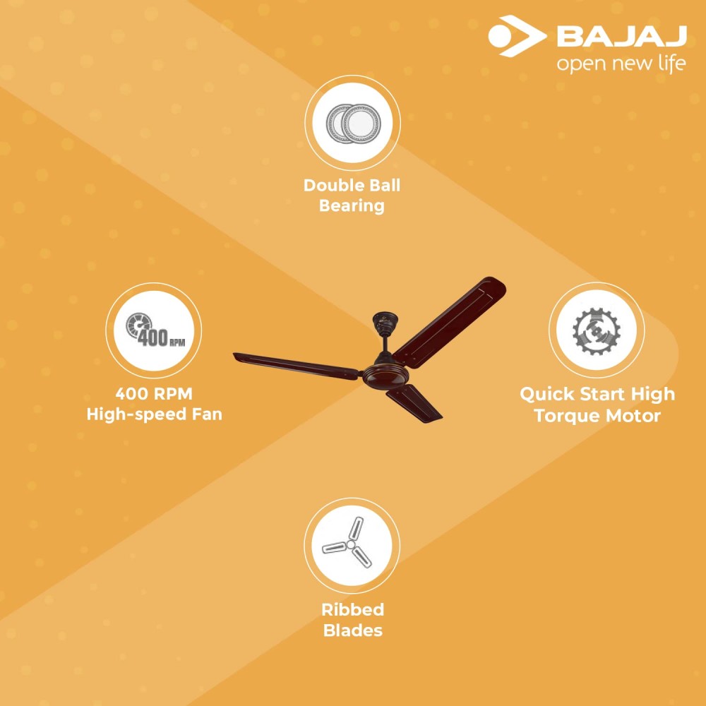 Bajaj New Bahar 1200mm Ceiling Fan (Brown)