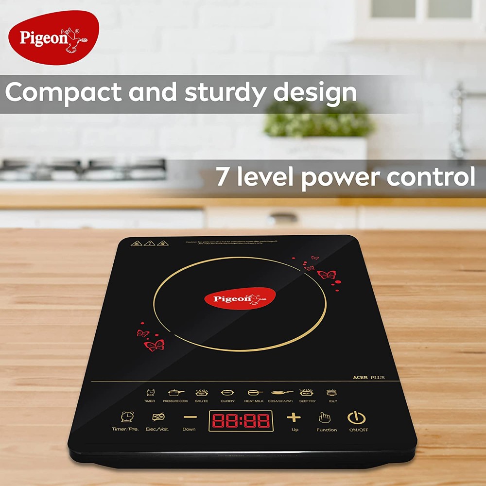 Pigeon Acer Plus Induction Cooktop (Black, Touch Panel)