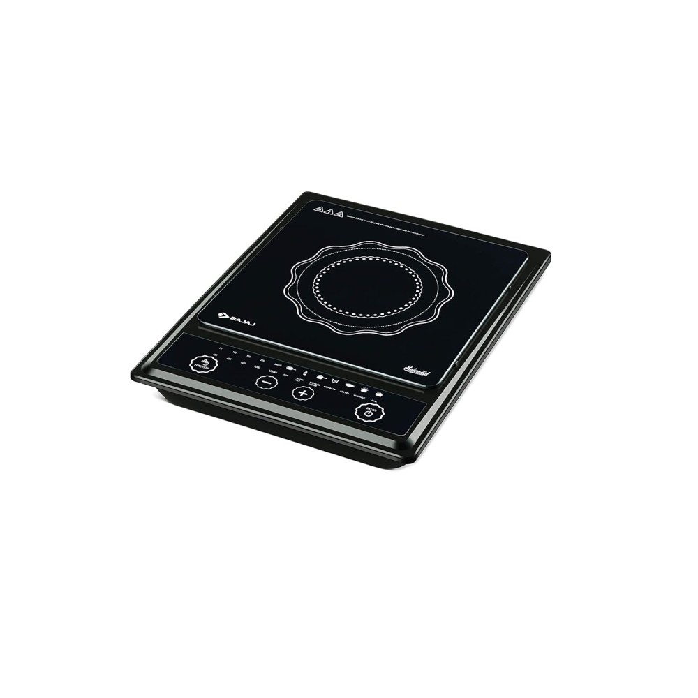 Bajaj Splendid 1200W Induction Glass Ceramic Cooktop with Pan Sensor ...