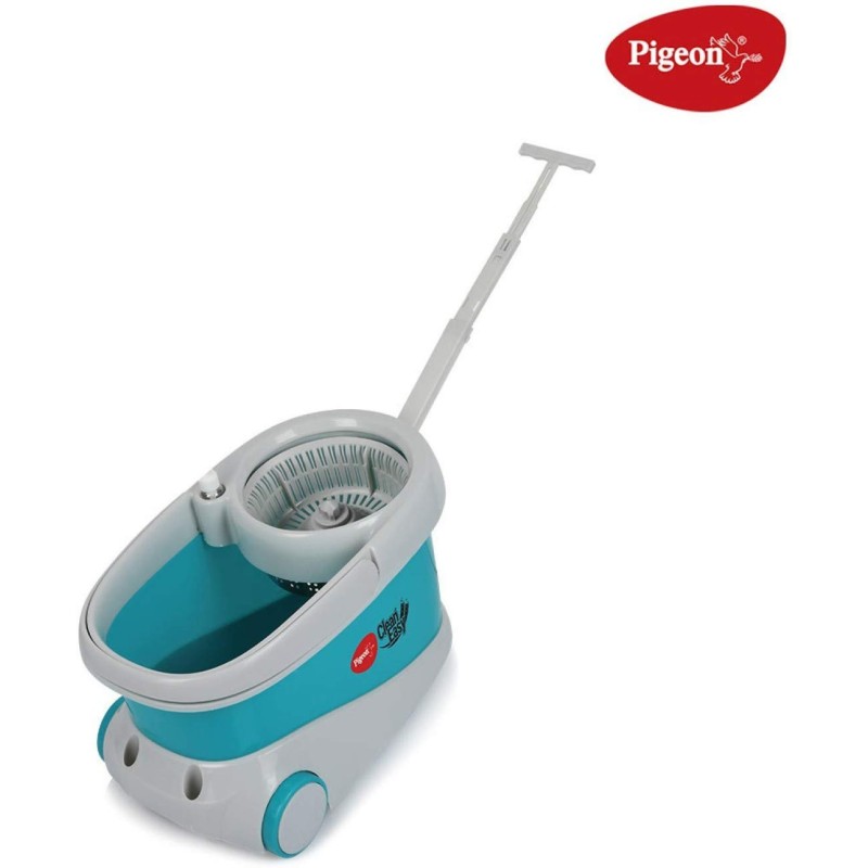 Pigeon Spin Mop-LX with Big Wheels and PVC Wringer Mop Set for Wet and ...