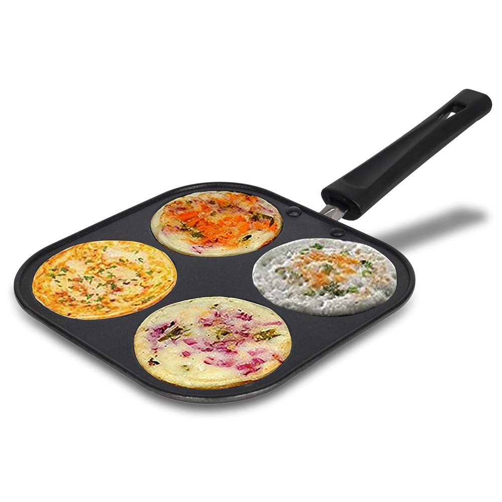 Nelkon Nonstick Duo Pack Dosa Tawa 255 mm & Mini Uttappa 200 mm Gift ...