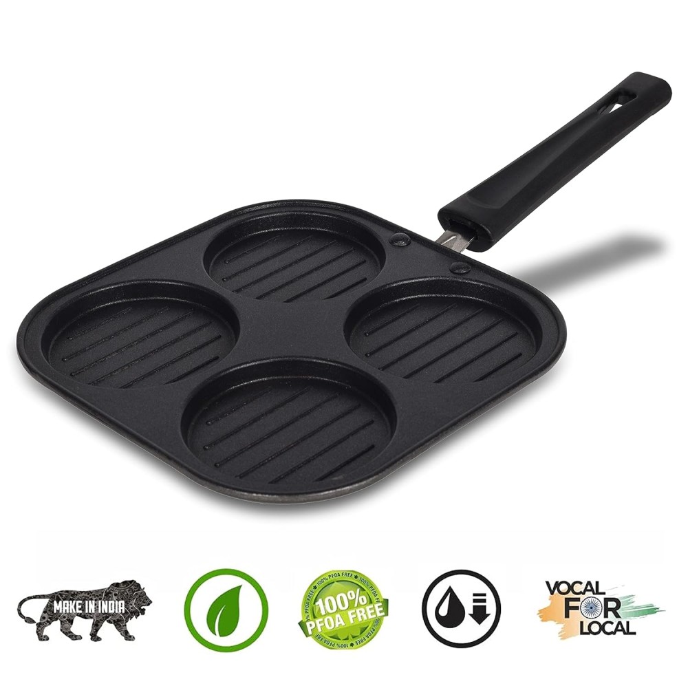 Nelkon Nonstick Duo Pack Dosa Tawa 255 mm & Mini Uttappa 200 mm Gift ...